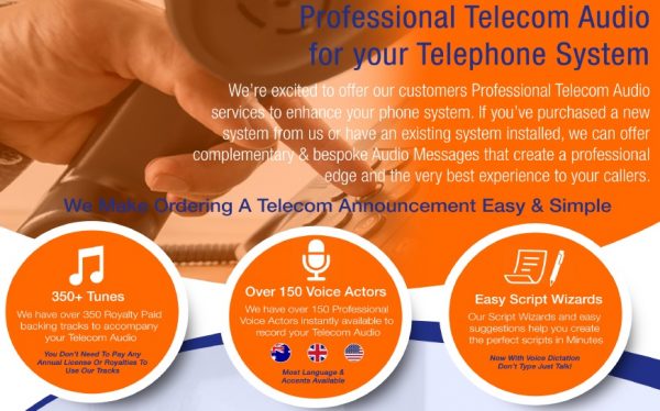 Professional telecom audio for your telephone system